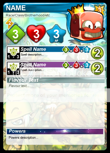 Krosmaster Character Card Template | Krosmaster: Quest